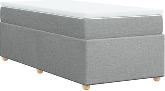 vidaXL Boxspringbett mit Matratze Hellgrau 90x190 cm Stoff Vidaxl