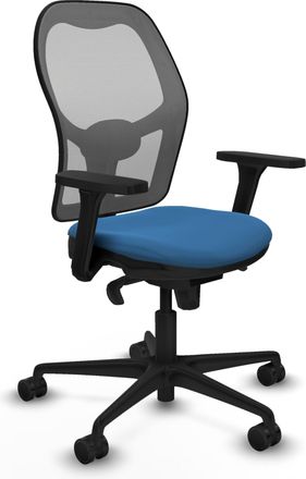 Piqueras y Crespo Drehbarer Schreibtischstuhl mit 3D-Armen, h&ouml;henverstellbare Lendenwirbelst&uuml;tze, mit 5 Positionen und injiziertem Schaumstoff, Grau/Hellblau