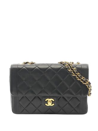 Chanel 1996-1997 CC Quilted Lambskin Single Flap crossbody bag - Noir