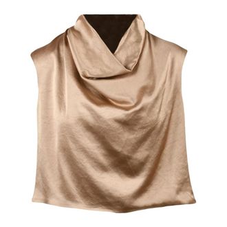 Liviana Conti Satin-Top mit Rei&szlig;verschluss - - Tops - Damen - Beige - XS