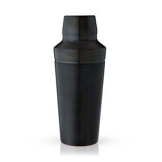 Viski Titan Cocktail Shaker, Cobbler Shaker mit gebürsteter Oberfläche, integriertes Sieb und Kappe, 524 ml, 1 Stück, Schwarz