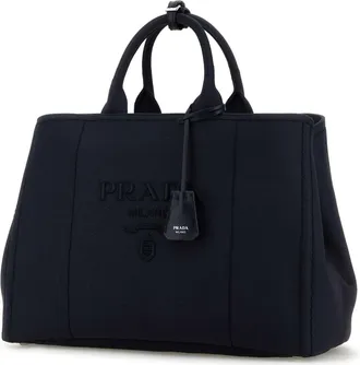 Prada Mens Navy Blue Canvas Shopping Bag Baltico Borse A Mano