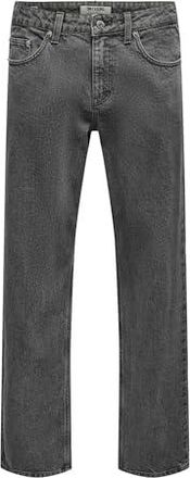 Only & Sons Onsedge Straight 7901 Box PIM Jeans Noos, Gris Clair Denim, 29W / 34L Hommes