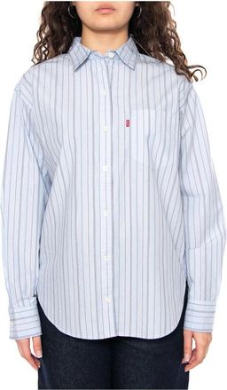 Levi's Femme, Blouses et Chemises, Bleu, Taille: 42 FR Harlie Boyfriend Shirt