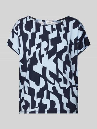 s.Oliver Red Label Loose Fit T-Shirt aus Viskose-Mix mit abstraktem Muster