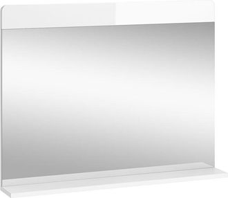 Vicco Miroir mural Izan, Blanc Haute brillance, 80.1 x 62 cm avec &eacute;tag&egrave;re