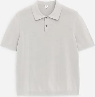 Arket Feinstrick-Poloshirt -Beige