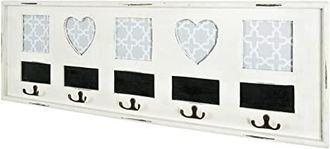 Haku Möbel Wandgarderobe antikweiß, Massivholz, MDF - Maße: B 77 cm x H 26 cm x T 3 cm, Style: Industrial