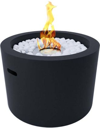 Dmora Dmora - Bioethanol-Kamin Aielli, &Ouml;kologischer Kamin, Rauchfreies Feuer, Heizung mit Ethanol, Made in Italy, 48x48 h33 cm, Schwarz