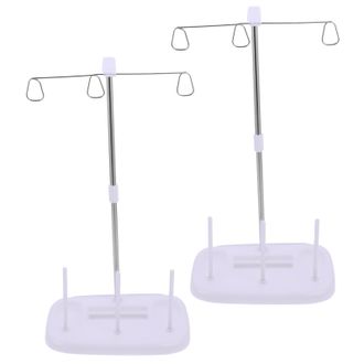 IFUNDOM 2 Stück Garnrollenhalter für Stickgarn Drehbarer Konengarnständer aus Kunststoff Platzsparend für Heim Nähmaschinen und Quiltbänder