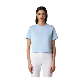 Brooks Brothers Femme, Tops, Bleu, Taille: 40 FR T-shirt en coton avec logo brod&eacute;