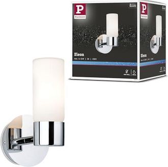 Paulmann 70839 Wandleuchte Eleon Max. 33 Watt IP44 Wandlampe Chrom, Satin Wohnzimmerlampe Metall, Glas Flurlampe G9