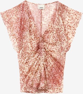 Isabel Marant Top Lonea - Femme - Light Red/ecru - Taille 34 - Isabel Marant