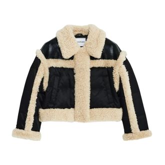 Stand Studio Kurze Pufferjacke mit Kunstfell - - Jackets - Damen - Schwarzk - XS