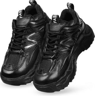 PartyKindom Chaussures Femme Mode Sport Baskets &Eacute;paisses Confortables &agrave; Lacets Semelles Antid&eacute;rapantes et R&eacute;sistantes Style Polyvalent pour Marche et Usage Quotid