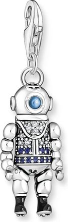 Thomas Sabo Thomas Sabo Charm-Anh&auml;nger Taucher mit Schmucksteinen aus Sterling-Silber in der Farbe Silber-Blau, Ma&szlig;e: 9,8mm, 30,5mm, 1896-644-7