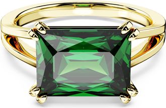 Swarovski Stilla Cocktailring, Grüner und Vergoldeter Damenring mit Edlem Swarovski Kristall