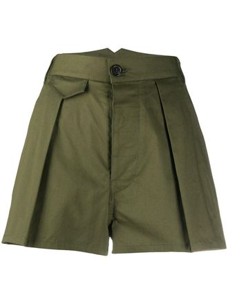 Dsquared2 short pliss&eacute; &agrave; taille haute - Vert