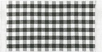 WohnDirect Tapis de Cuisine &agrave; Carreaux 50 x 100 cm Anthracite pour la Cuisine, Le Couloir, Le Salon - Tapis de Cuisine Lavable en Machine - Tapis en 100% Coton a