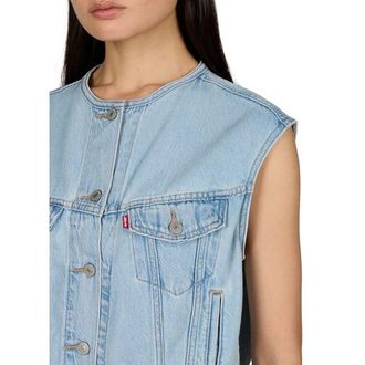Levi's Veste sans manches en denim de coton m&eacute;lang&eacute;