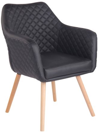 Clp Esszimmerstuhl Gent mit Kunstlederbezug I Polsterstuhl Mit Armlehne I Sitzfl&auml;che Gepolstert I Polsterstuhl Mit Einer Sitzh&ouml;he von 49 cm, Farbe:schwarz