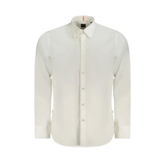 HUGO BOSS Homme, Chemises, Blanc, Taille: L Chemise Homme Blanche en Coton Style &Eacute;l&eacute;gant
