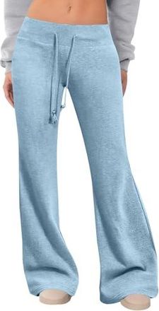 Generic Pantalon de surv&ecirc;tement &agrave; jambe large pour femme avec poches - Pantalon de jogging d&eacute;contract&eacute; uni avec poches - Pantalon dentra&icirc;nement ample pour le 