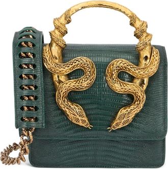 Roberto Cavalli Tote Bag mit Schlangendetail - Grün