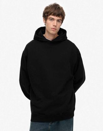 Superdry Blank - Sweat &agrave; capuche oversize - Noir
