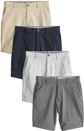 Next Homme Short Chino Slim Stretch, Lot de 4 Multi-Couleurs 34