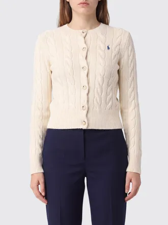 Polo Ralph Lauren Cardigan &agrave; col rond en laine tricot&eacute;e avec logo Poney brod&eacute;