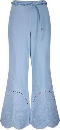Zimmermann Femme, Pantalons, Bleu, Taille: 40 FR Pantalon Brod&eacute; &agrave; OEillets