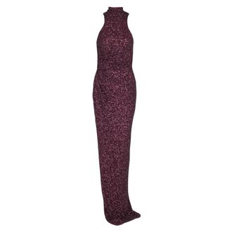 Balmain Langes- &auml;rmelloses Kleid mit Pailletten - - Dresses - Damen - Lila - S