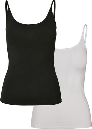 Urban Classics Ladies Basic Top 2-Pack Black + White 3XL