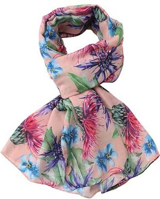 GFM Foulard pour femme imprim&eacute; fleurs chardon printemps &eacute;t&eacute; (PSCF-TH), Th-33-rose, L