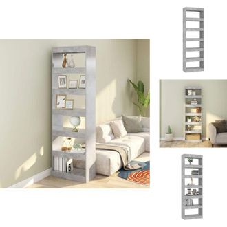 vidaXL Vidaxl - B&uuml;cherregal/Raumteiler Betongrau 60x30x198 cm - BucheRegal - Holzregal - Raumteiler - Betongrau - B&uuml;cherst&auml;nder