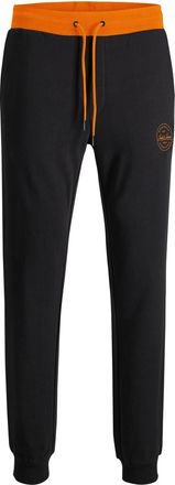 Jack & Jones Herren JPSTGORDON Shark Sweat Pants, Black/Blocked Shocking ORANGE, XXXL