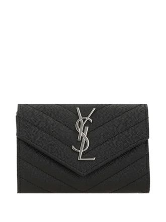 Saint Laurent Kleines Portemonnaie mit YSL-Monogramm - Schwarz