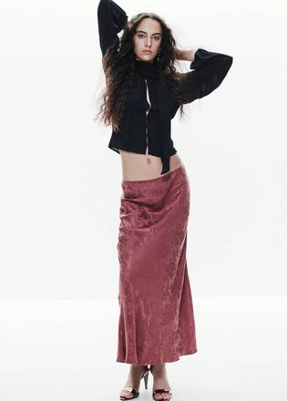Mango Jupe longue jacquard rose - Femme - XS - MANGO