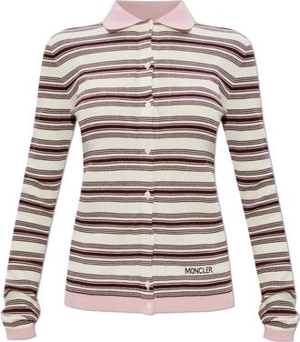 Moncler Femme, Pulls, Beige, Taille: 40 FR Logo Cardigan
