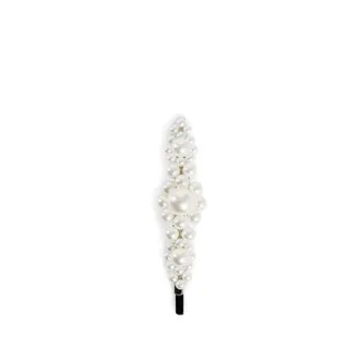 Simone Rocha Femme, Accessoires, Blanc, Taille: ONE Size Fleur Perle Pince à Cheveux
