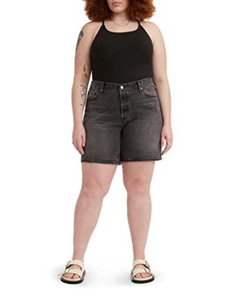 Levi's Plus Size 501 90s Shorts Denim Femme, Black Worn In, 24W