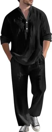 Generic Ensemble Running Homme Hiver Surv&ecirc;tement Grande Pere Cotel&eacute; Peau Coupe Pieces Vintage Tailleur Cyclisme Baggy Assortie Detente Legere Chino Classique 