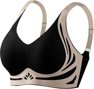 Generic Soutien-gorge sans couture pour femme - Soutien-gorge confortable sans armatures avec col en V doux pour tous les jours - Soutien-gorge de sport sans 