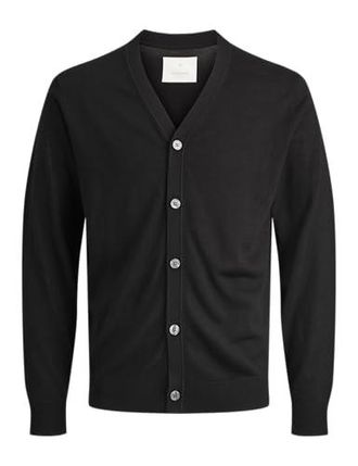Jack & Jones Jack & Jones Jprccmerino Cardigan en Tricot &agrave; col en V pour Homme, Noir, XXL