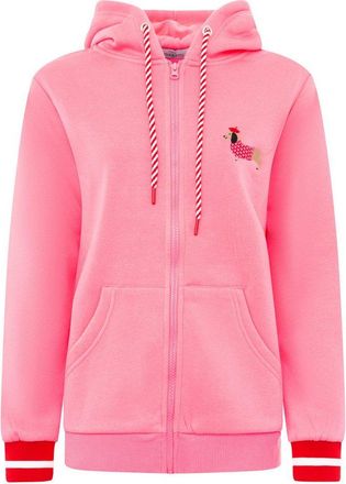 Zwillingsherz Sweatjacke Tr&egrave;s Bien Mini Me, s&uuml;&szlig;es Dackelmotiv, gestreifte &Auml;rmelb&uuml;ndchen, Kapuze, Zipper