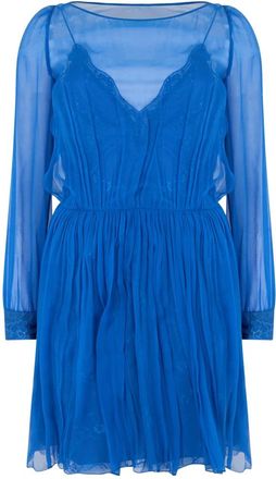 Alberta Ferretti Femme, Robes, Bleu, Taille: 38 FR Elegant V-neck Dress