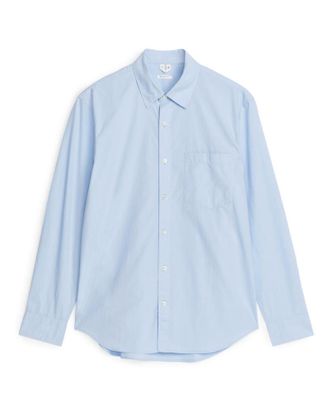Arket Gewaschenes Popeline-Hemd -Blau