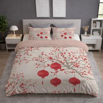 Generic Bettw&auml;sche 155 x 220 cm 2teilig Beige - Bettbezug 155 x 220 cm 2er Set mit Kissenbez&uuml;ge 80x80 cm Atmungsaktiv Leicht Anti-Pilling bettw&auml;sche mit Rei&szlig;v