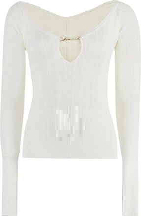 Jacquemus Femme, Pulls, Blanc, Taille: 40 FR Pral&ugrave; Knitted Top